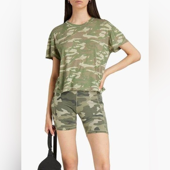 REVOLVE | Tops | New 98 Monrow Revolve Camouflage Cotton Jersey Tee Olive Short Sleeve 22 P2p ...
